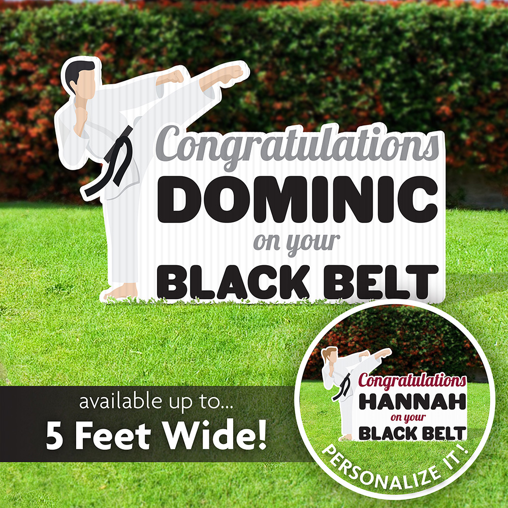 Congratulations Black Belt Martial Arts Lawn Sign