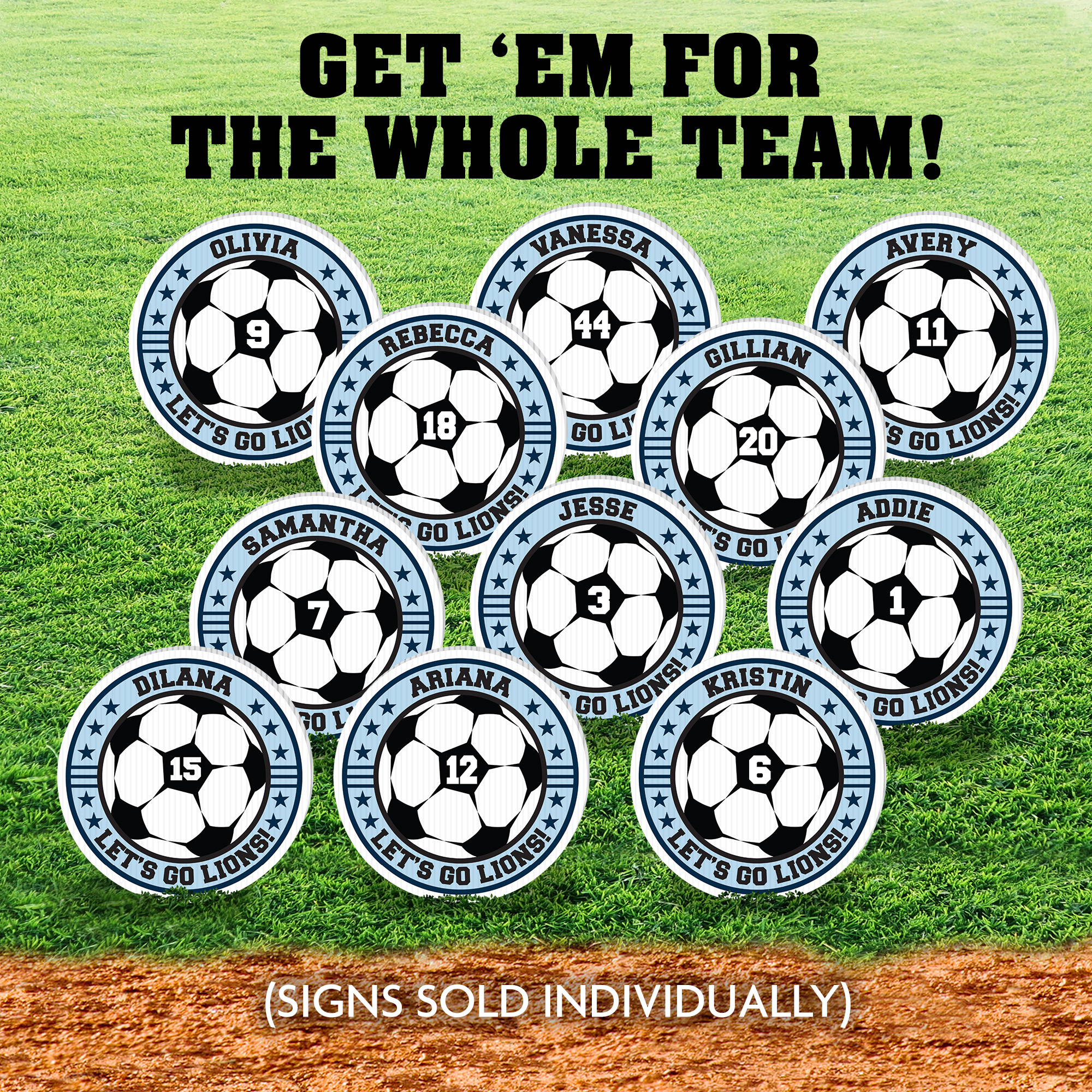 Soccer Star Round Yard Sign