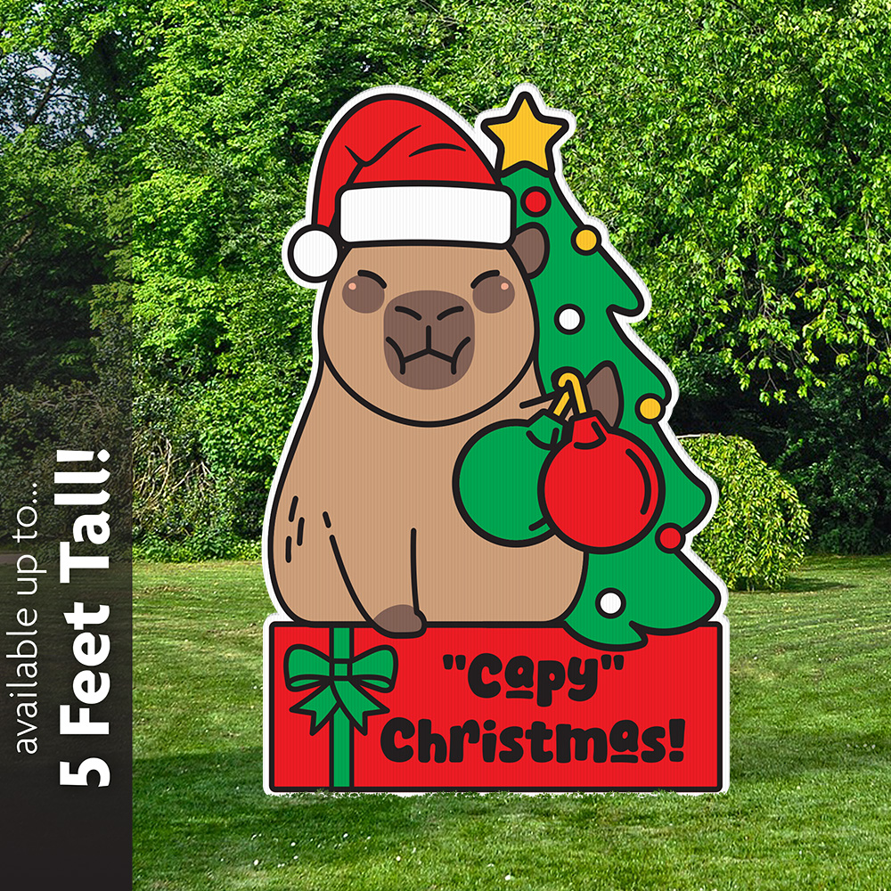 Capybara "Capy" Christmas Lawn Sign