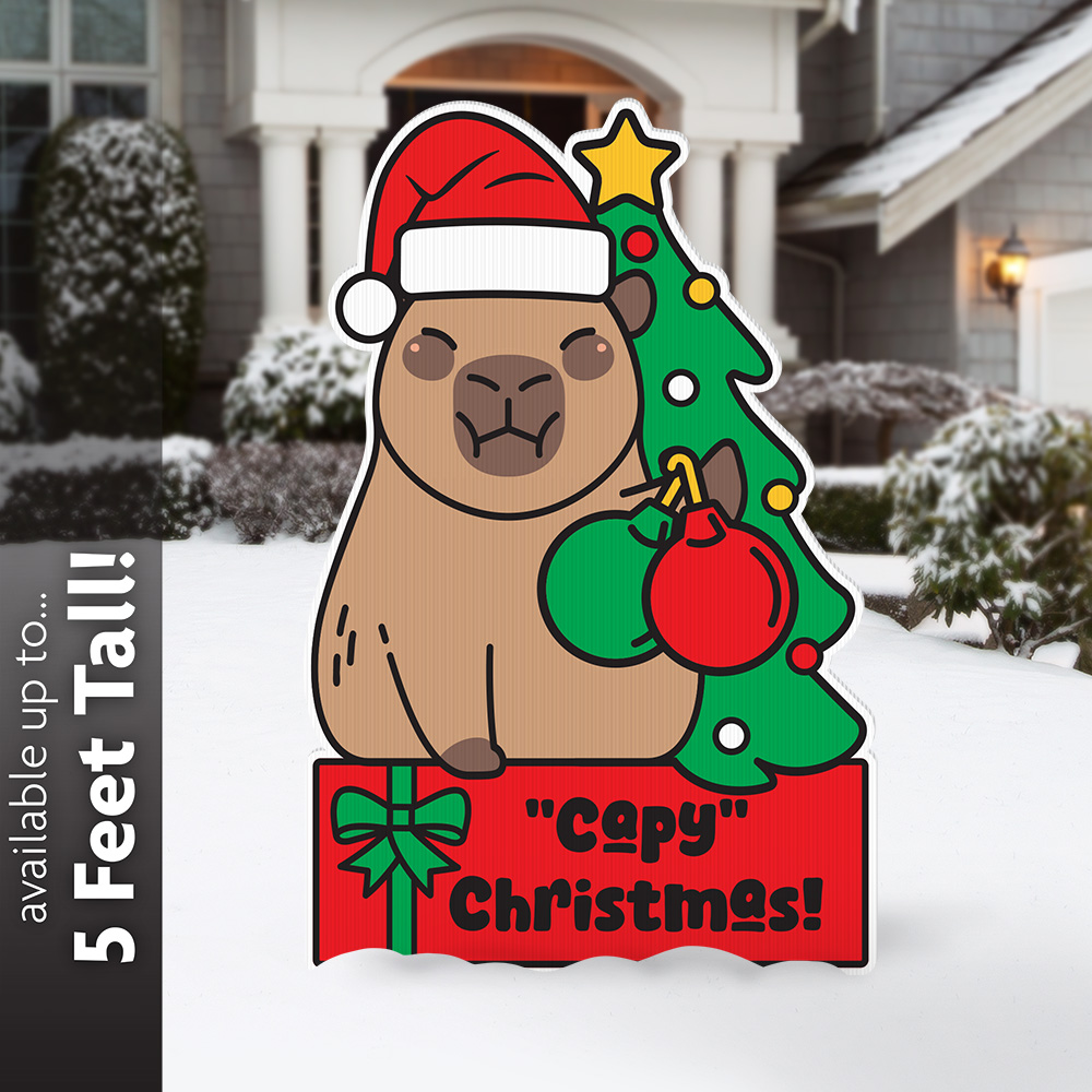 Capybara "Capy" Christmas Lawn Sign