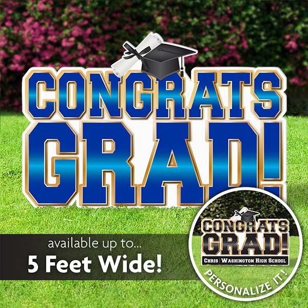 Graduation Yard Sign, CONGRATS GRAD personalized indoor or outdoor ...
