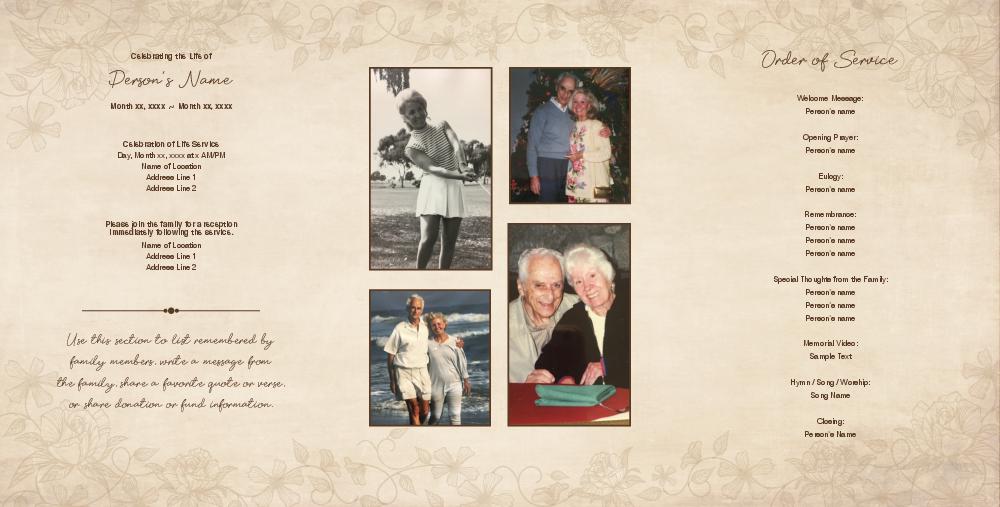 Browse Design - Drawn Flowers - Tri-fold Programs - Custom Memorial ...