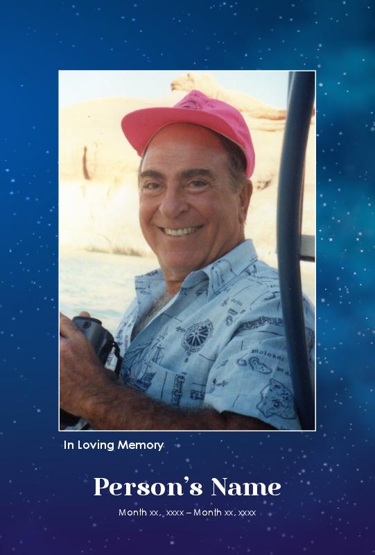Browse Design - Night Sky - Single Page Programs - Custom Memorial Programs