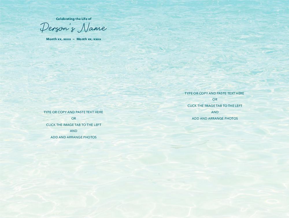 Bi-fold Memorial Programs- Waves Design
