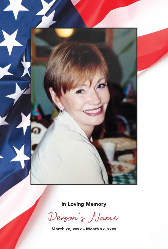 Browse Design - Folded Flag - Single Page Programs - Custom Memorial ...