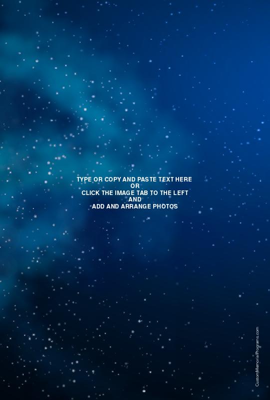 Browse Design - Night Sky - Single Page Programs - Custom Memorial Programs