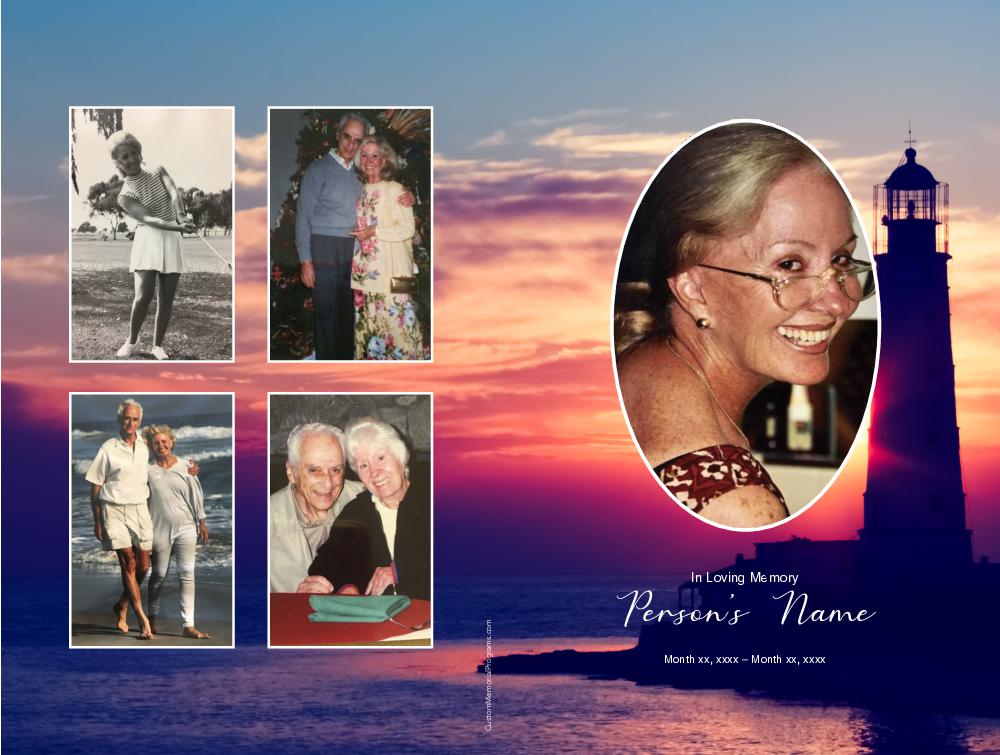 Browse Design - Sunset - Bi-fold Programs - Custom Memorial Programs