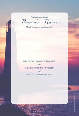 Browse Design - Sunset - Single Page Programs - Custom Memorial Programs
