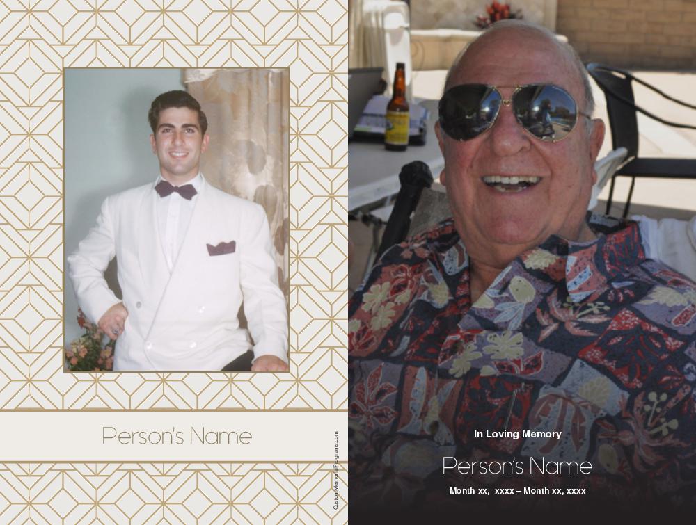Browse Design - Gatsby - Bi-fold Programs - Custom Memorial Programs