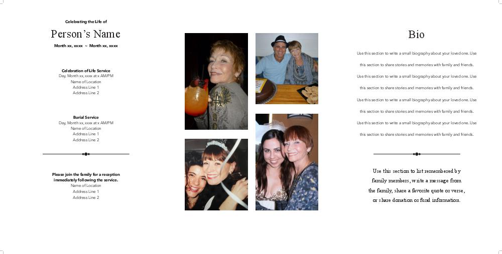 Browse Design - Full Photo White - Tri-fold Programs - Custom Memorial ...