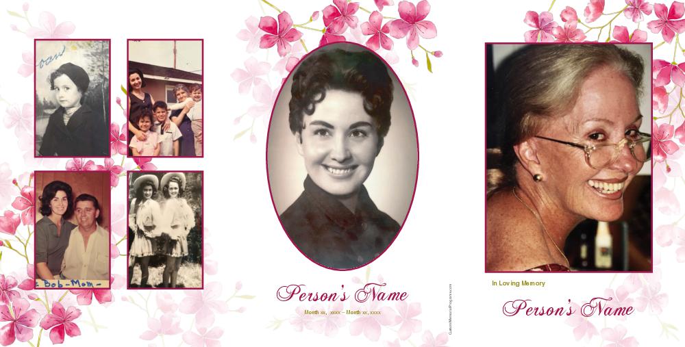 Browse Design - Cherry Blossom - Tri-fold Programs - Custom Memorial ...