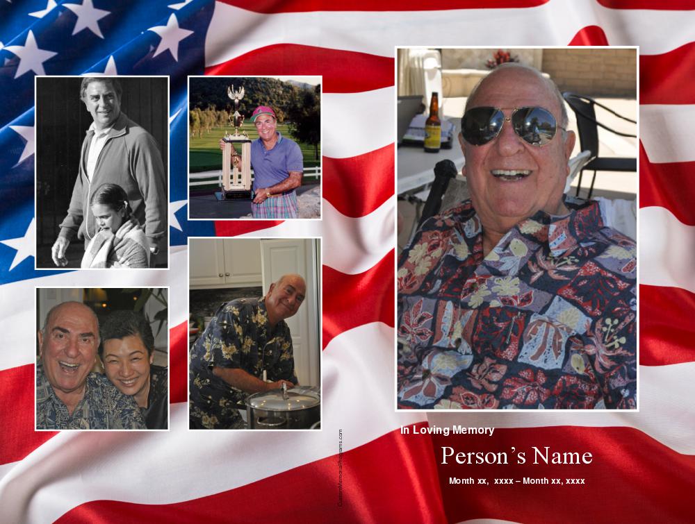 Browse Design - Flag - Bi-fold Programs - Custom Memorial Programs