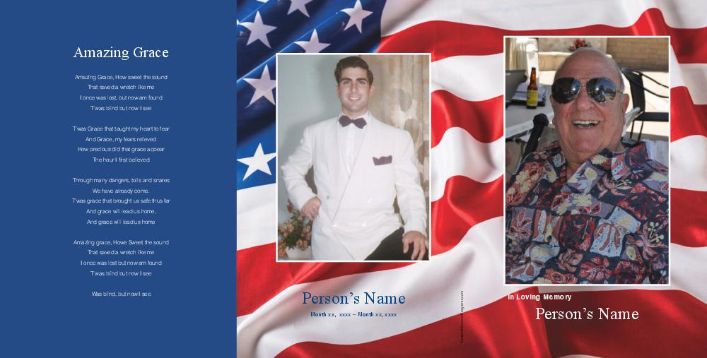 Browse Design - Flag - Tri-fold Programs - Custom Memorial Programs