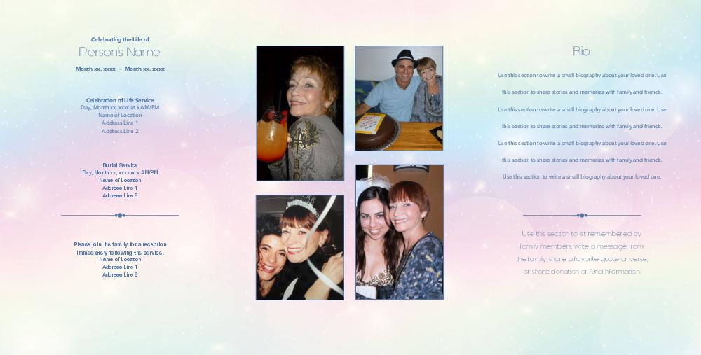 Browse Design - Fantasy Sky - Tri-fold Programs - Custom Memorial Programs