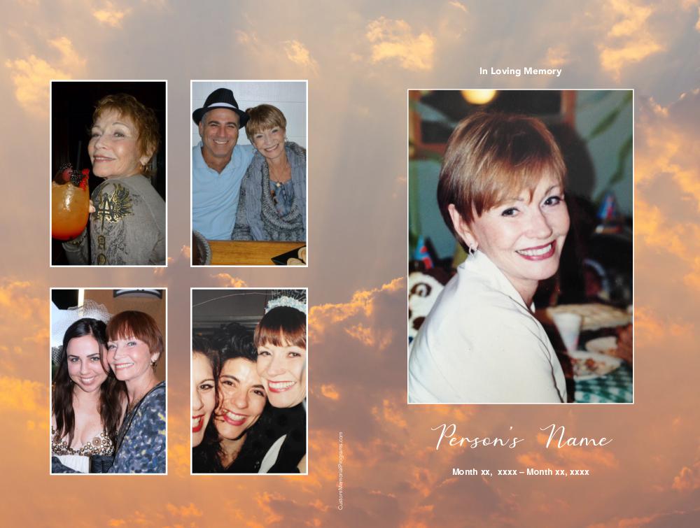 Browse Design - Sunrays - Bi-fold Programs - Custom Memorial Programs