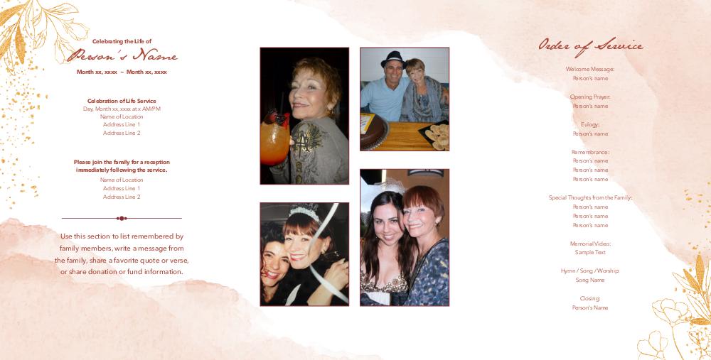 Trifold Memorial Program - Custom Memorial Program