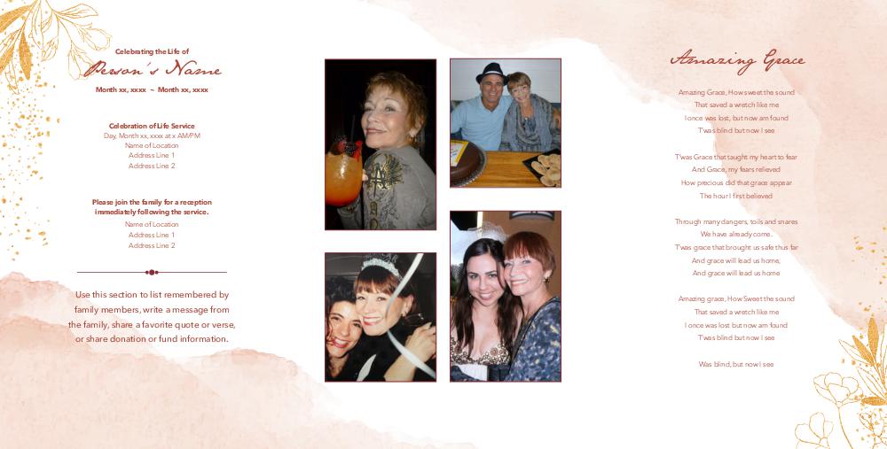 Trifold Memorial Program - Custom Memorial Program