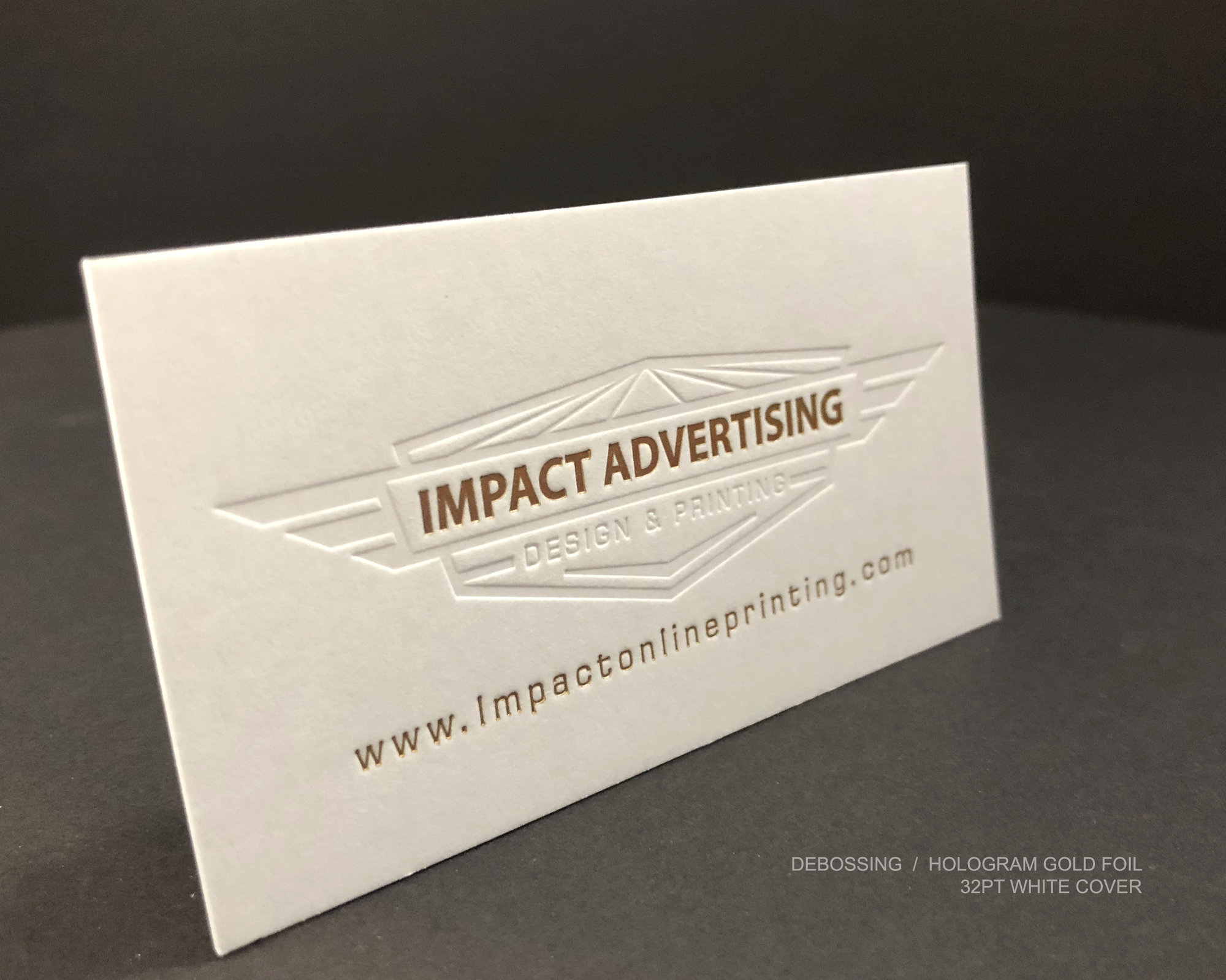 Debossed business cards