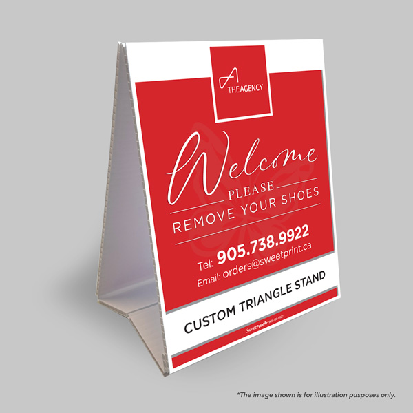 Custom Triangle Stand - Sweet Print Inc